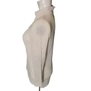 Renuar | Sweaters | Renuar Beige Pointelle Sweater Layered With Collar ...